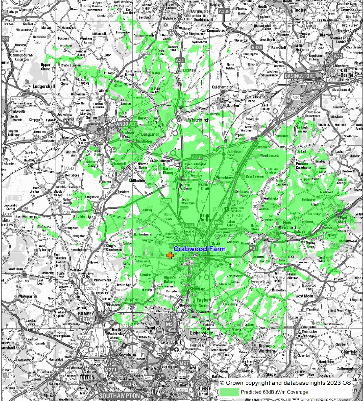 Signal coverage comparison – Winchester DAB Limited